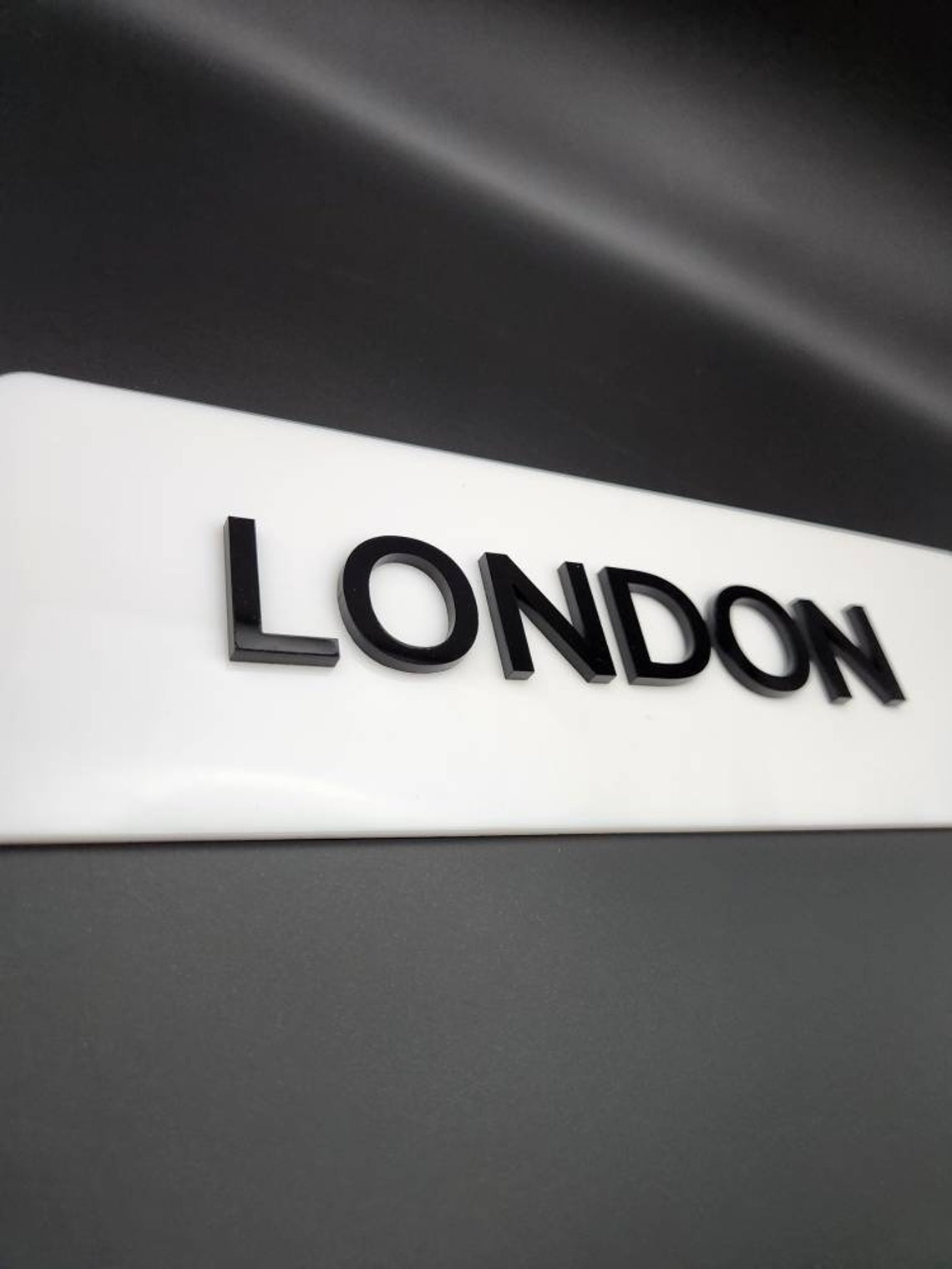 White Acrylic Sign Time Zone Clock Location Plate | Etsy