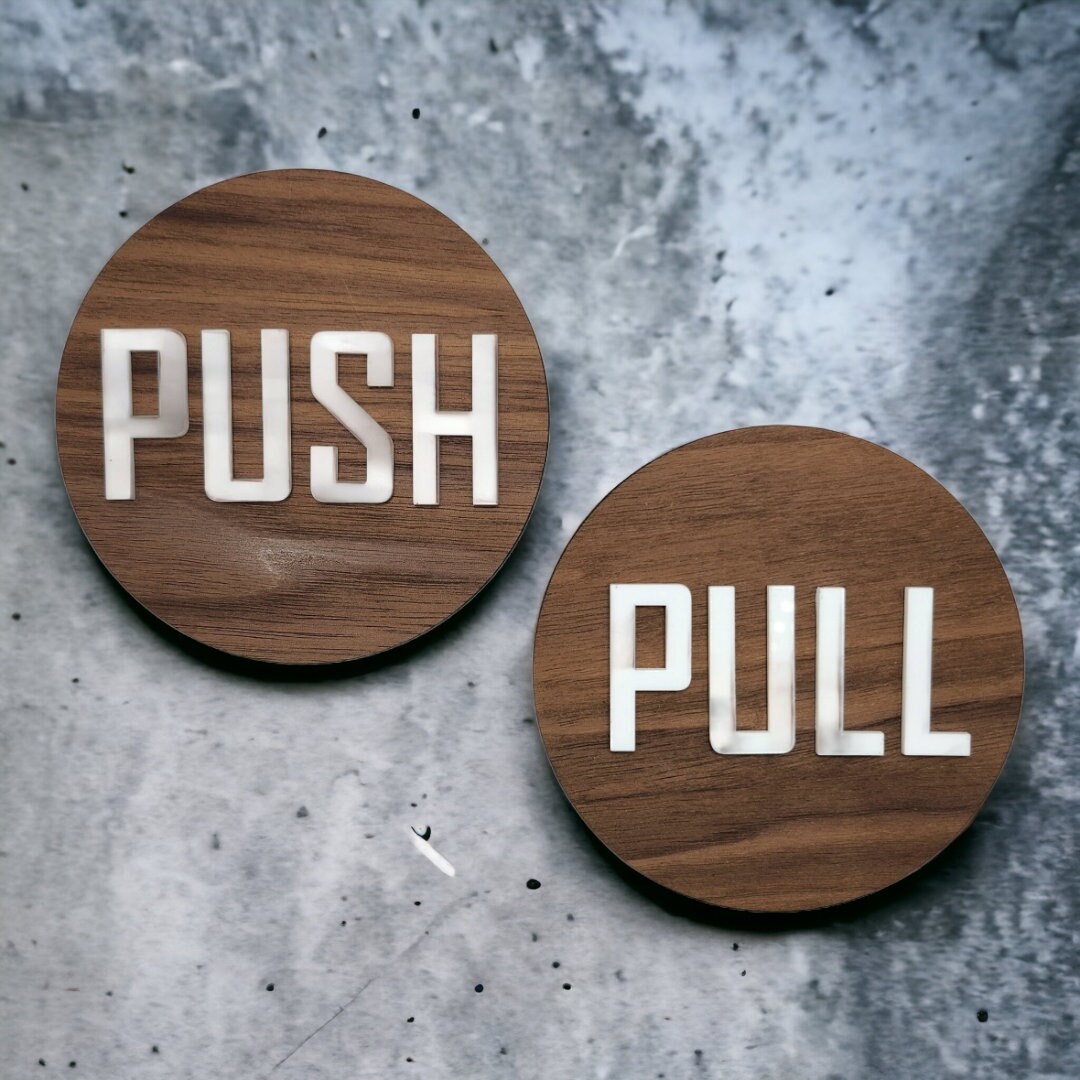 Push Pull Office Door Signs - Set of 2 Signs - Etsy