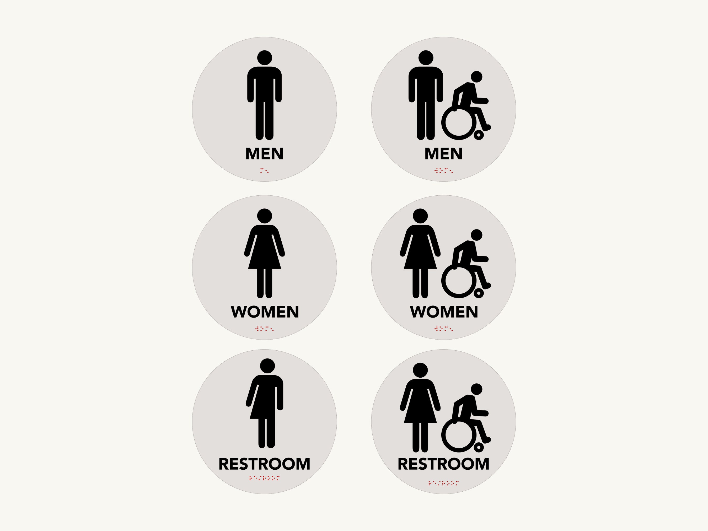 Bamboo Restroom Sign, Toilet, Neutral, Men, Women Restroom Sign ...