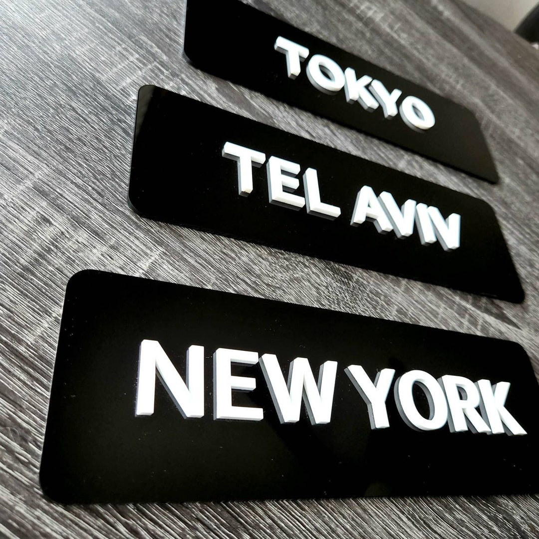 World Clock Sign, Time Zone Clock, Wall Sign, Custom Clock Name, Wall ...