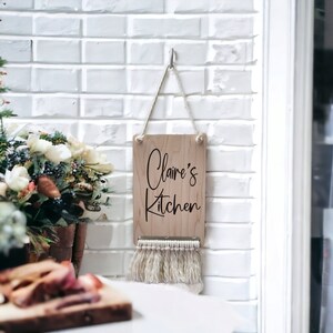 Name Sign for Ikea Kitchen, Maple Plywood With Macrame - Etsy