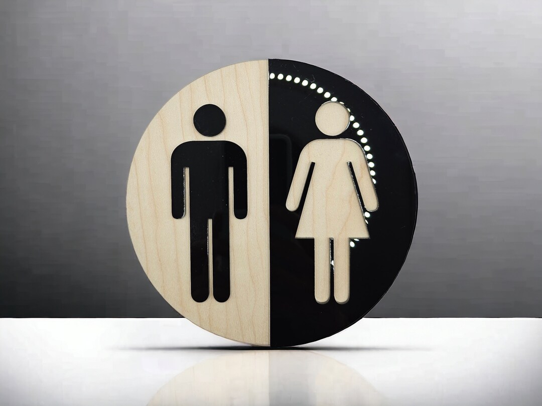 Maple Bathroom Signs, Gender Neutral Disabled Toilet Sign, Inclusive ...