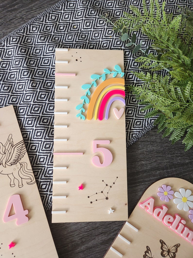 Personalized Kids Wooden Growth Chart High Tracker - Etsy