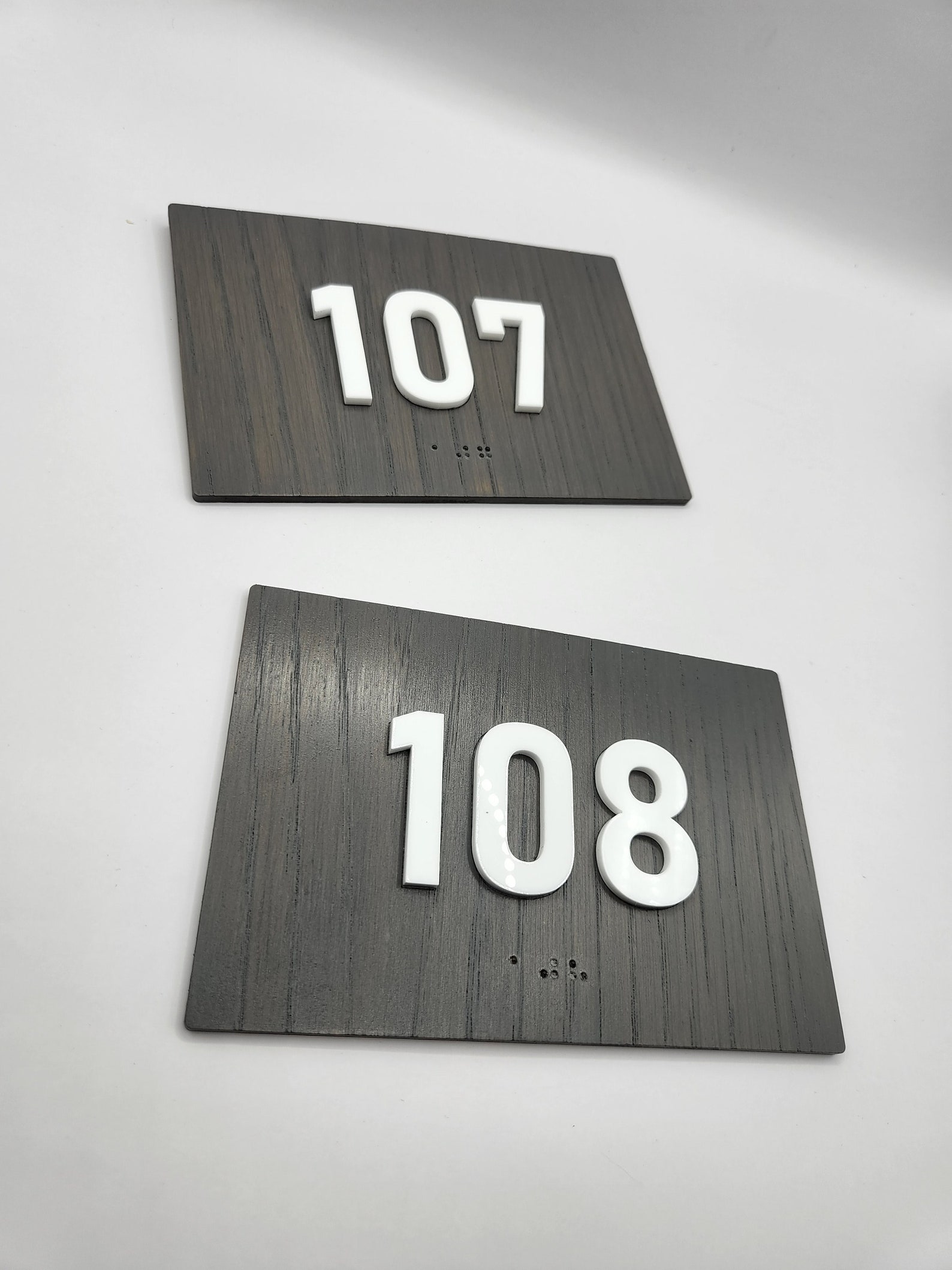 Gray Wooden Room Number, Hotel Room, Classroom Sign, Braille Grade 2 - Etsy