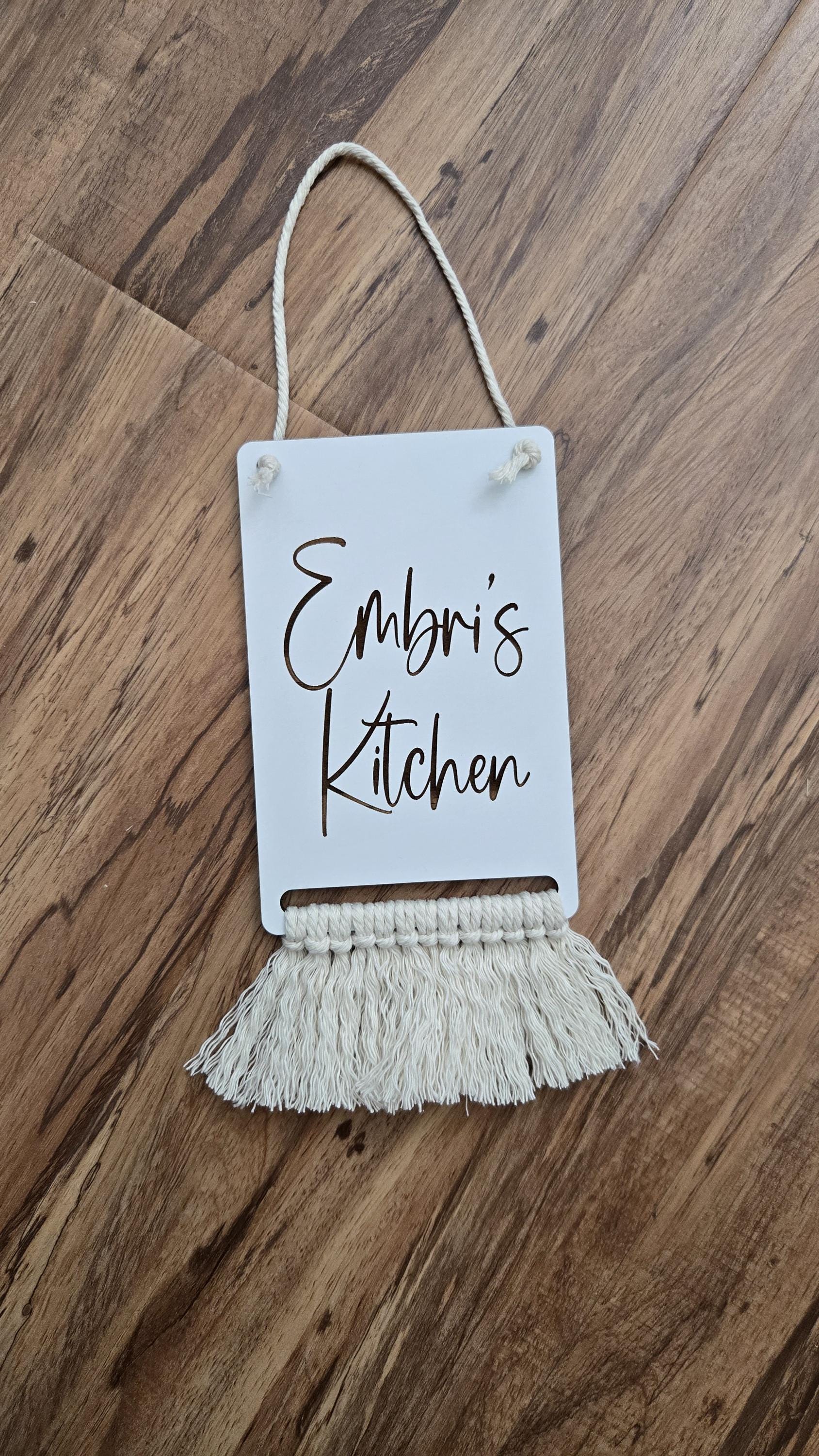 Name Sign for Ikea Kitchen, Maple Plywood With Macrame - Etsy