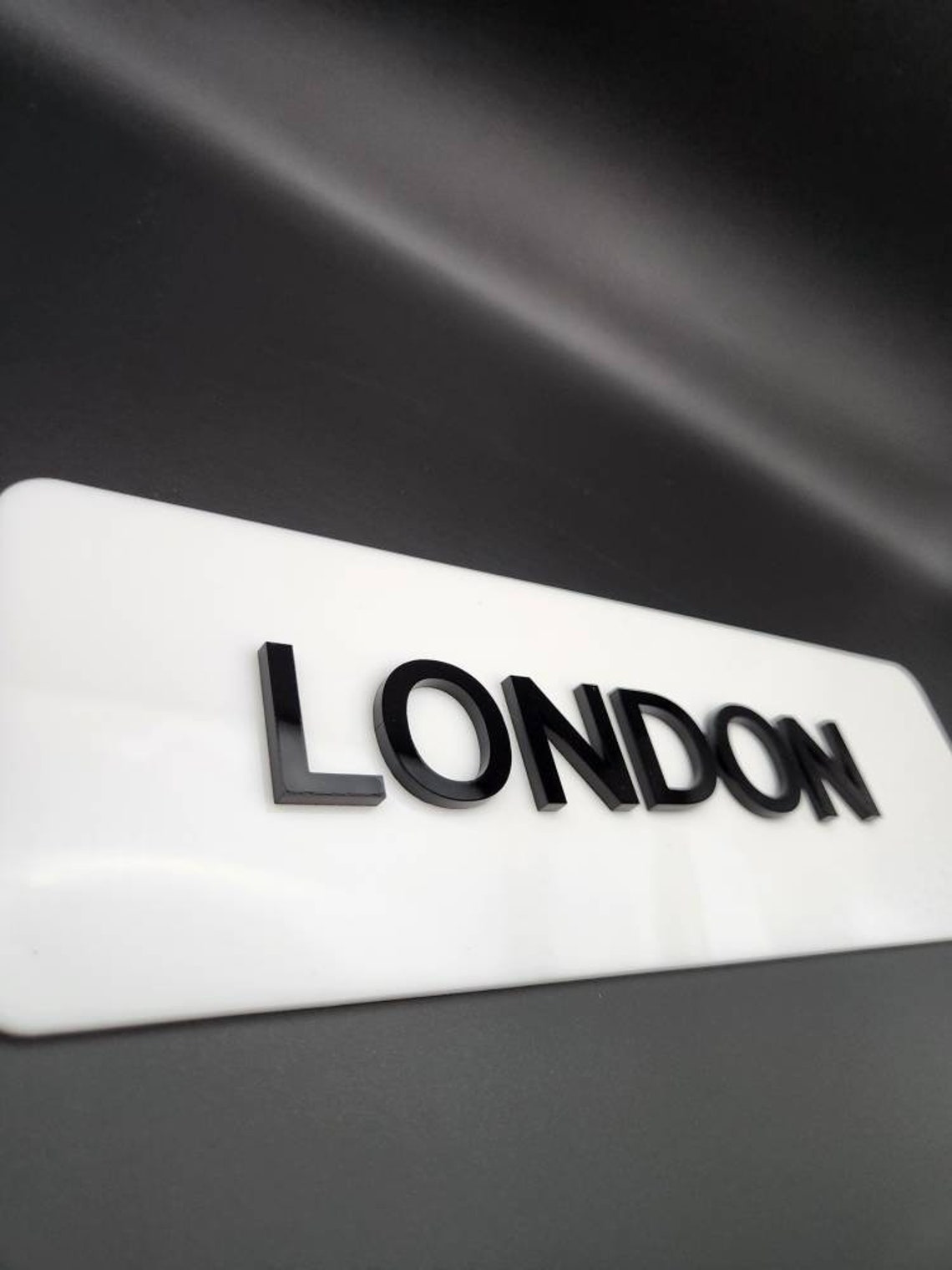 White Acrylic Sign Time Zone Clock Location Plate | Etsy