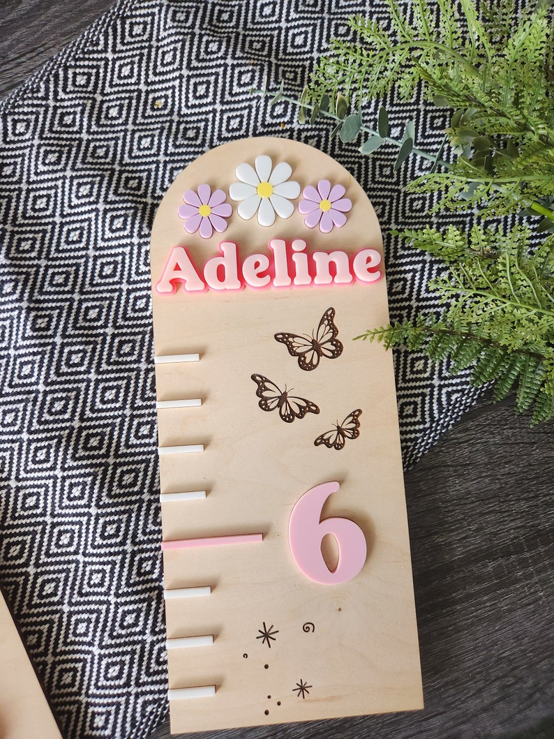 Personalized Kids Wooden Growth Chart High Tracker - Etsy