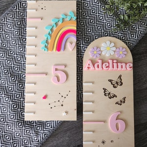Personalized Kids Wooden Growth Chart High Tracker - Etsy
