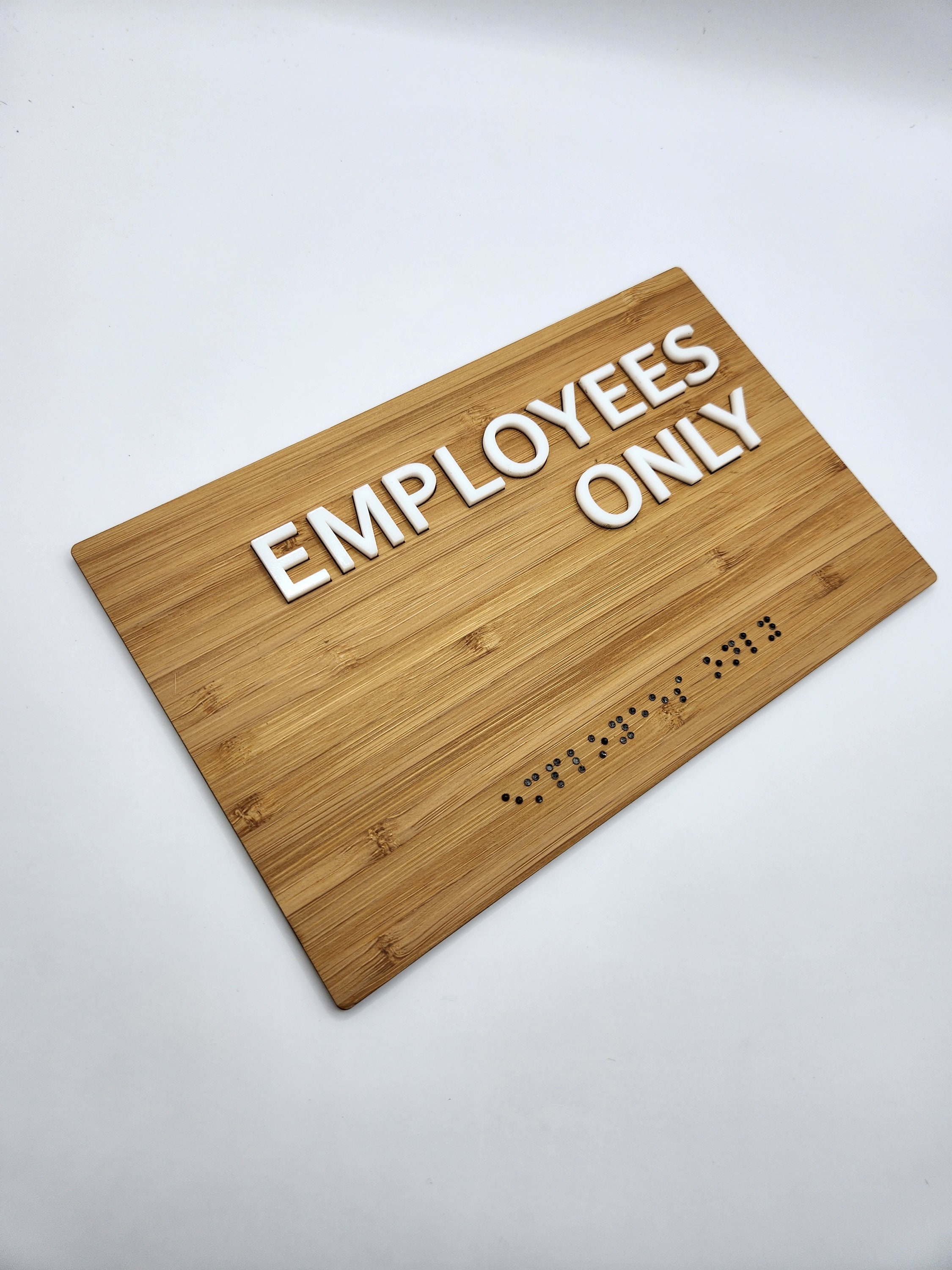 Employees Only Sign Bamboo Business Sign Information Plate - Etsy
