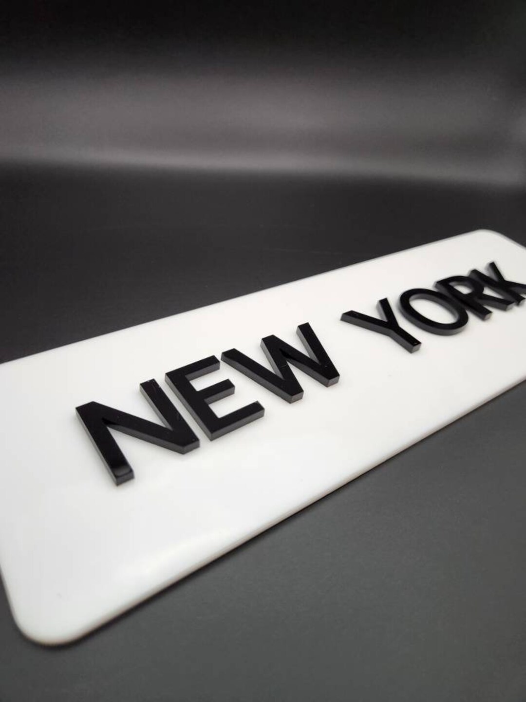 White Acrylic Sign, Time Zone Clock, Location Plate, Personalized Place ...