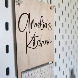 Name Sign for Ikea Kitchen, Maple Plywood With Macrame - Etsy