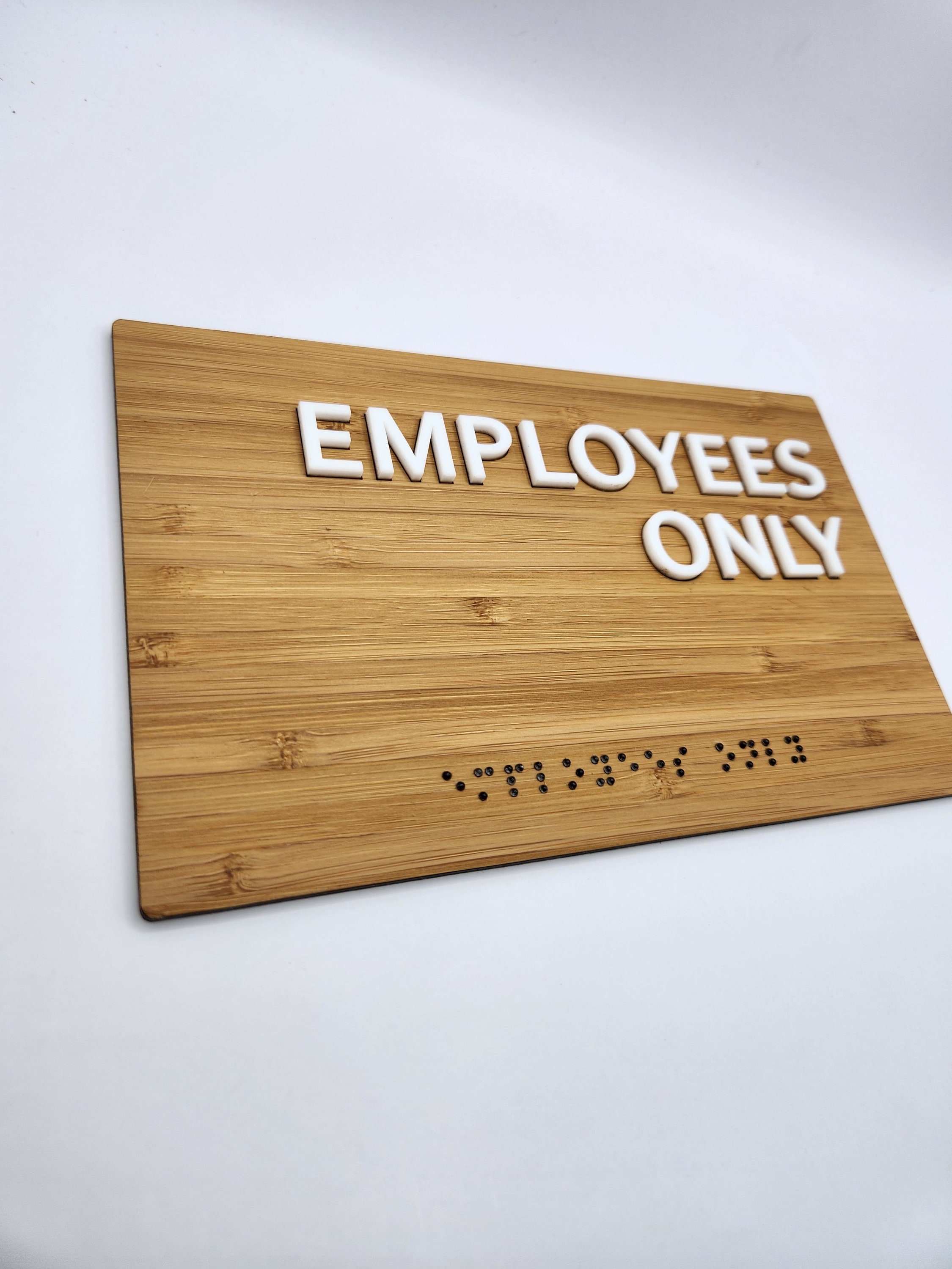 Employees Only Sign Bamboo Business Sign Information Plate - Etsy