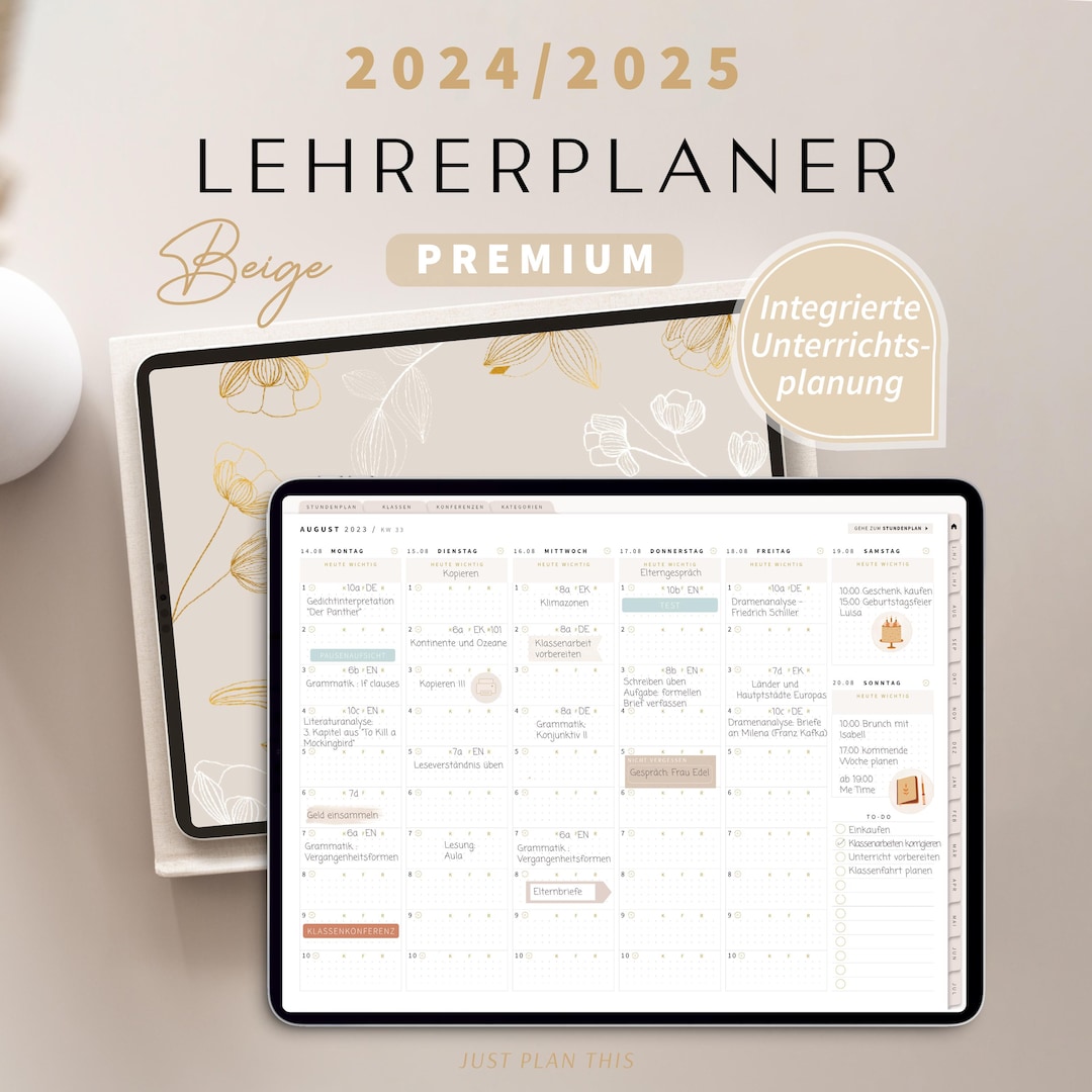 Digitaler Lehrerplaner 2024 2025 DEUTSCH / Goodnotes Lehrerkalender 24 ...