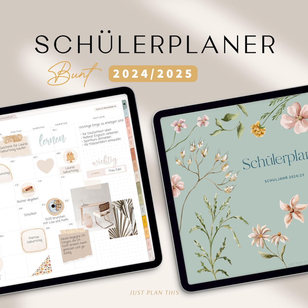 Digitaler Schülerplaner 2024 2025 DEUTSCH / Goodnotes Schülerkalender ...