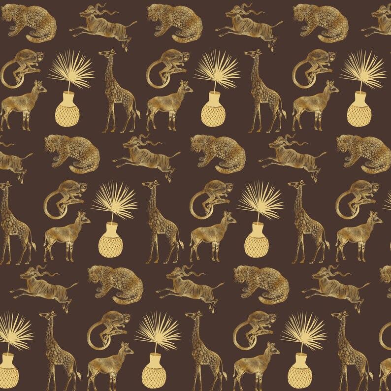 African Safari Digital Paper Safari Animals Scrapbook Paper - Etsy