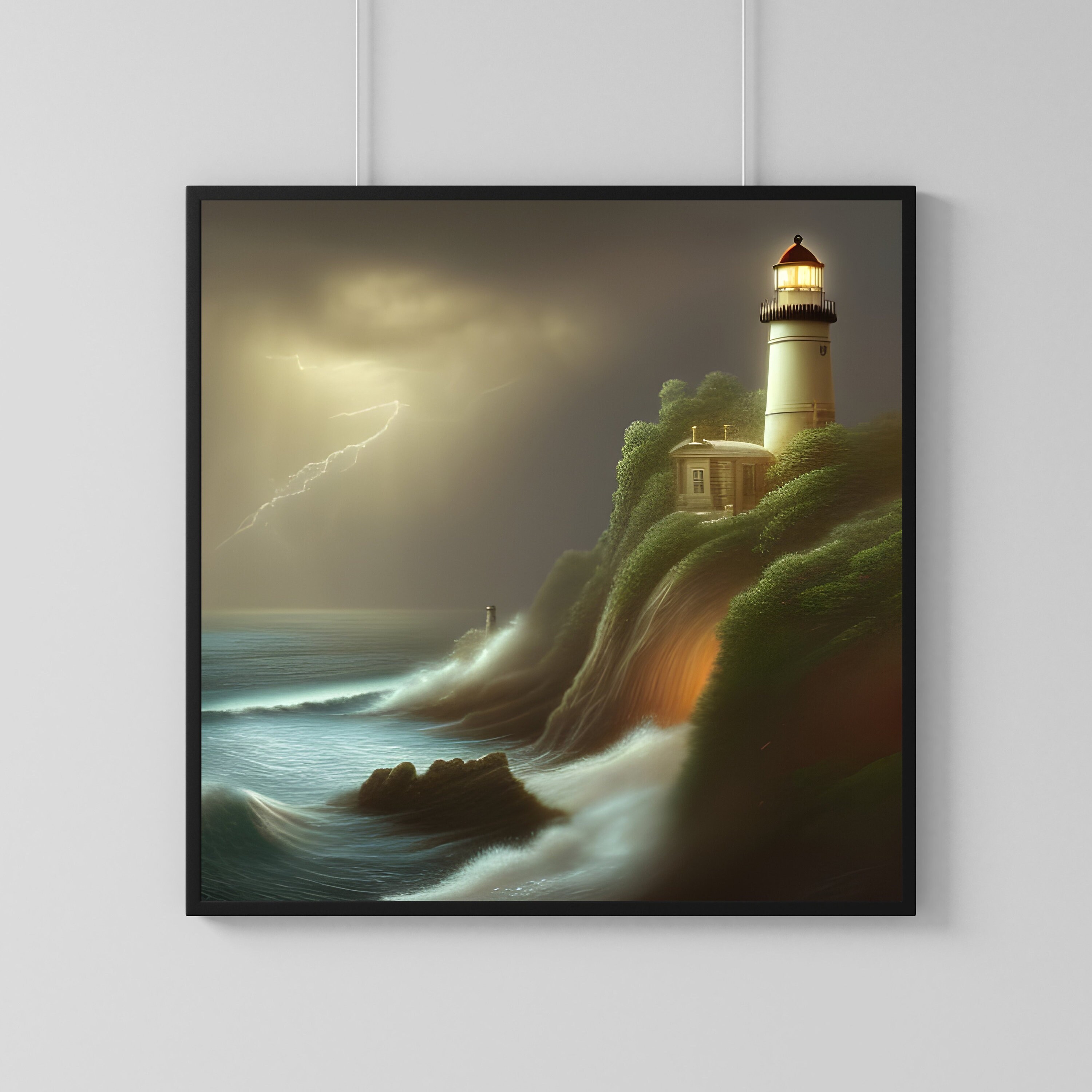Lighthouse Digital Paper Digital Print Wall Art Poster - Etsy
