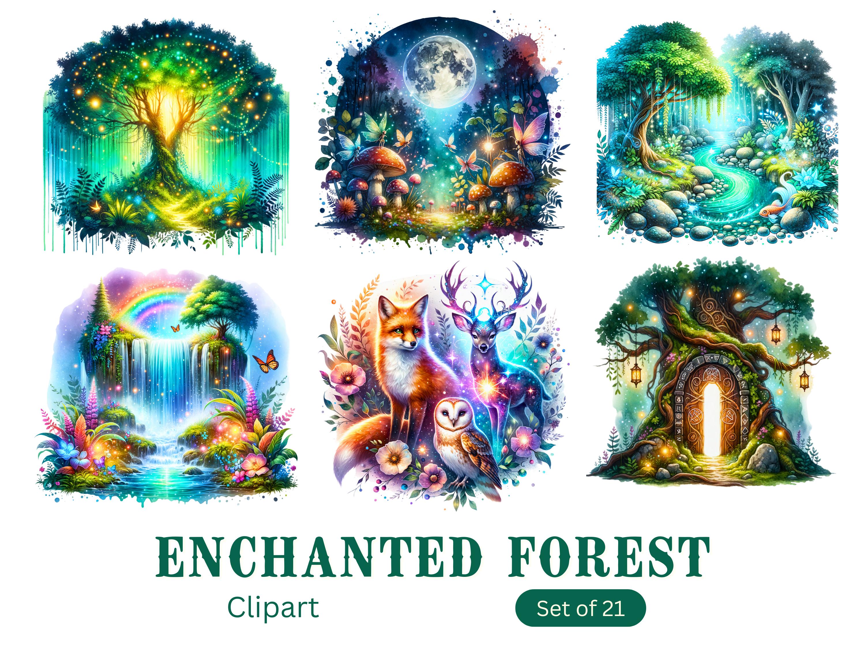 Enchanted Forest Clipart - Magic Forest PNG - Mystical - Transparent ...
