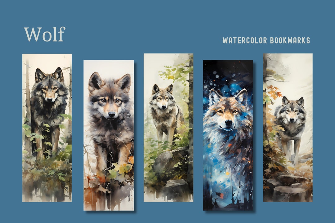 Wolf Watercolor Bookmarks, PNG, Sublimation, Wolves - Etsy