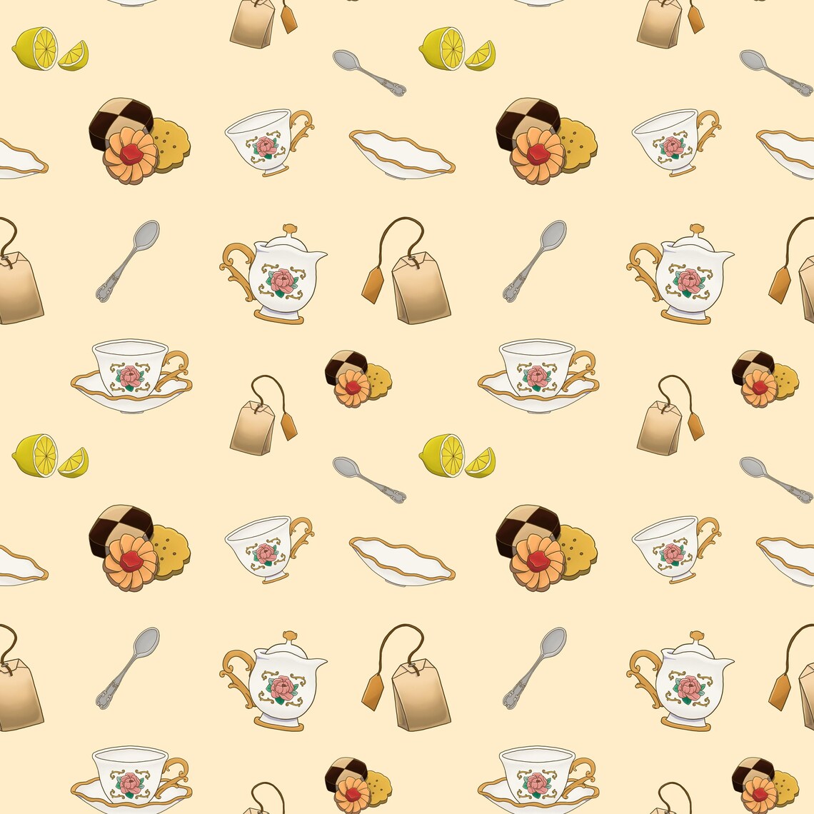 Tea Party Seamless Digital Paper Scrapbooking Paper Junk - Etsy