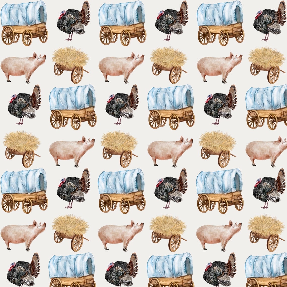 Farm Animals Digital Paper Farm Scrapbooking Paper - Etsy