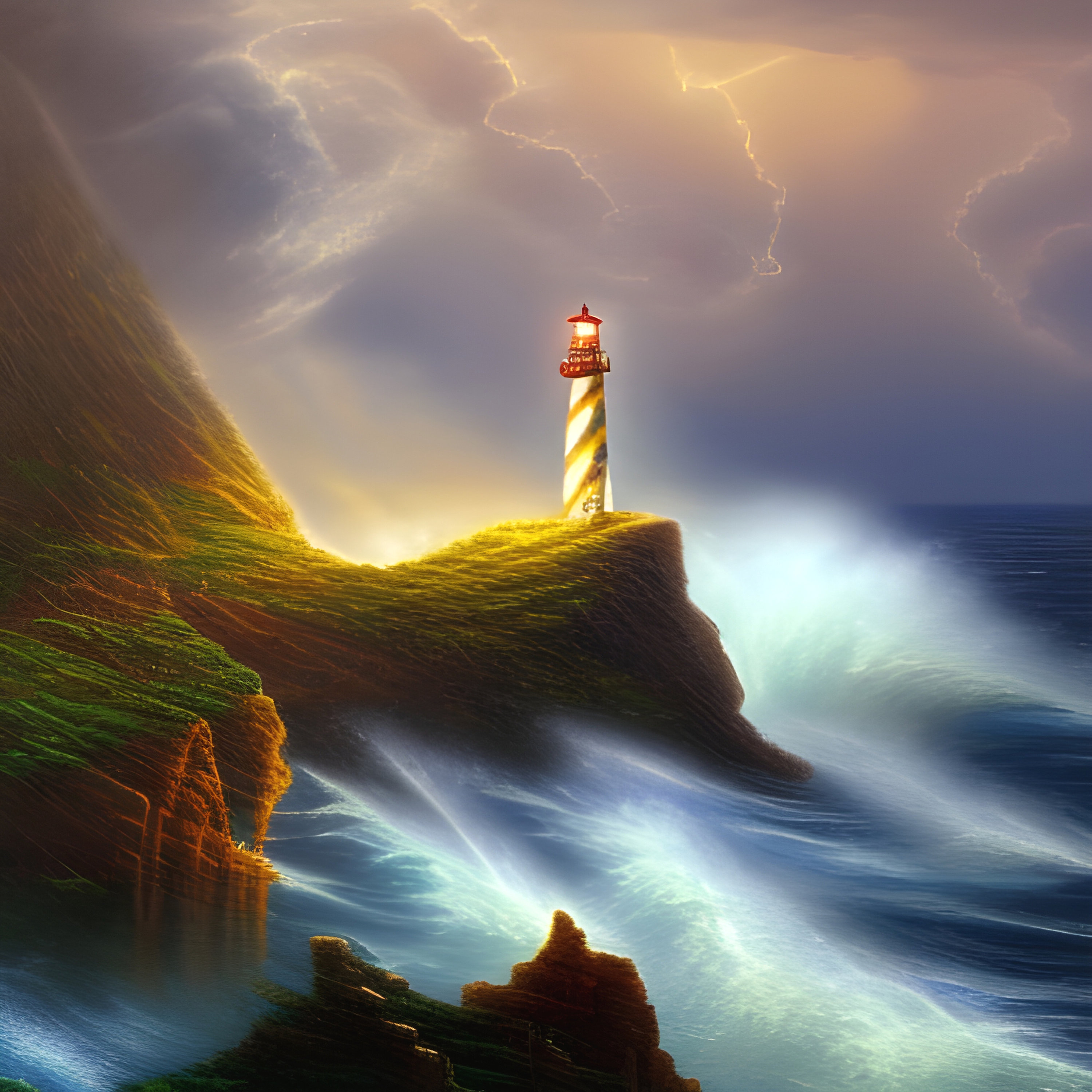 Lighthouse Digital Paper Digital Print Wall Art Poster - Etsy