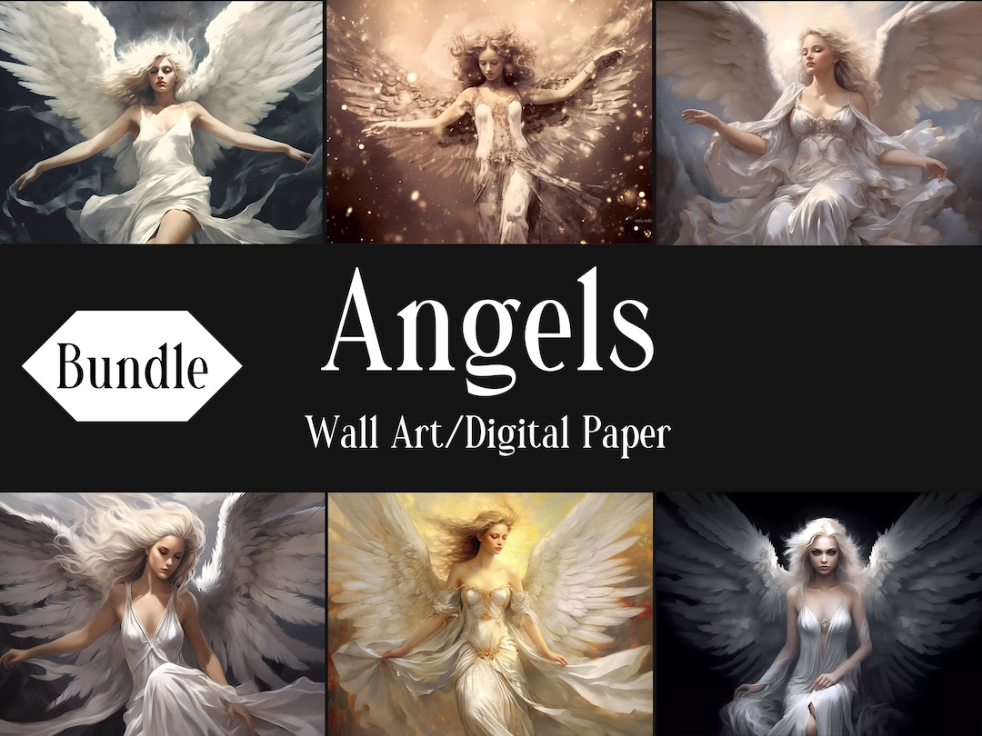Angels Digital Paper - Digital Print, Wall Art, Poster, Scrapbook Paper ...
