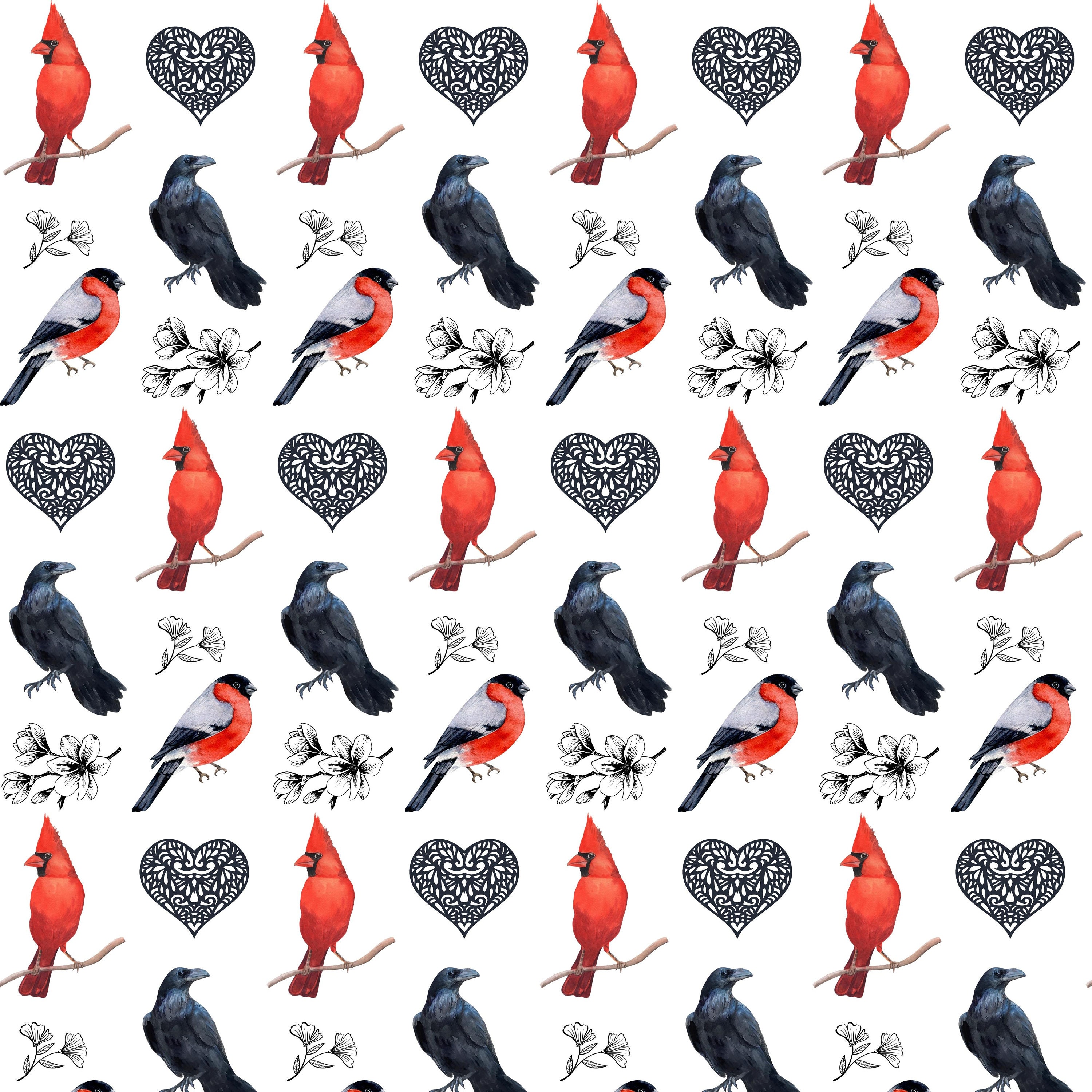 Beautiful Birds Digital Paper Bird Scrapbooking Paper Colorful Craft ...