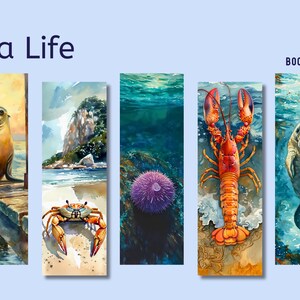 Sea Life Bookmarks - Ocean Animal PNG, Marine Life Sublimations - Etsy