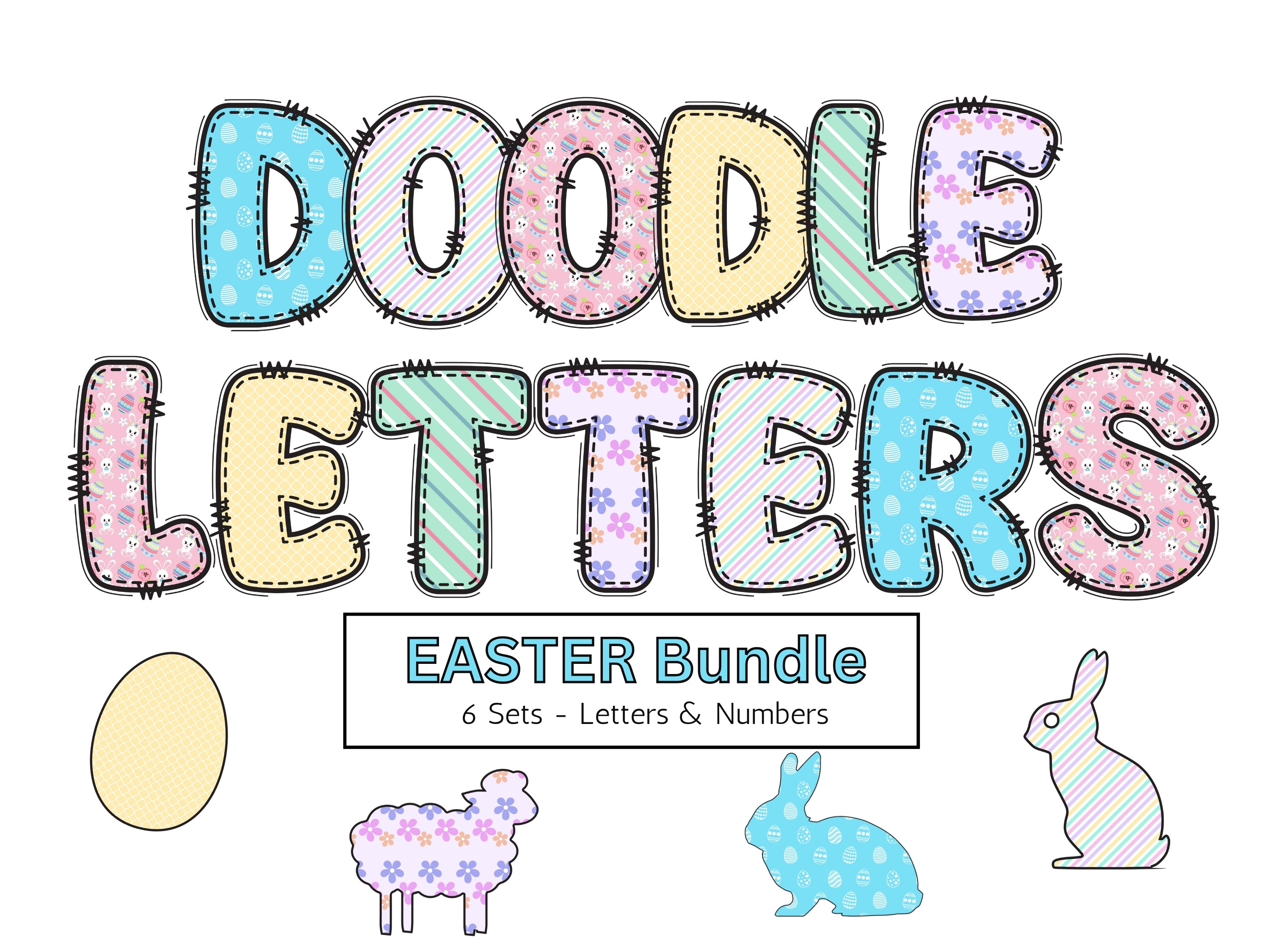 Easter Alphabet Easter Doodle Letters PNG, Easter Lettering - Etsy