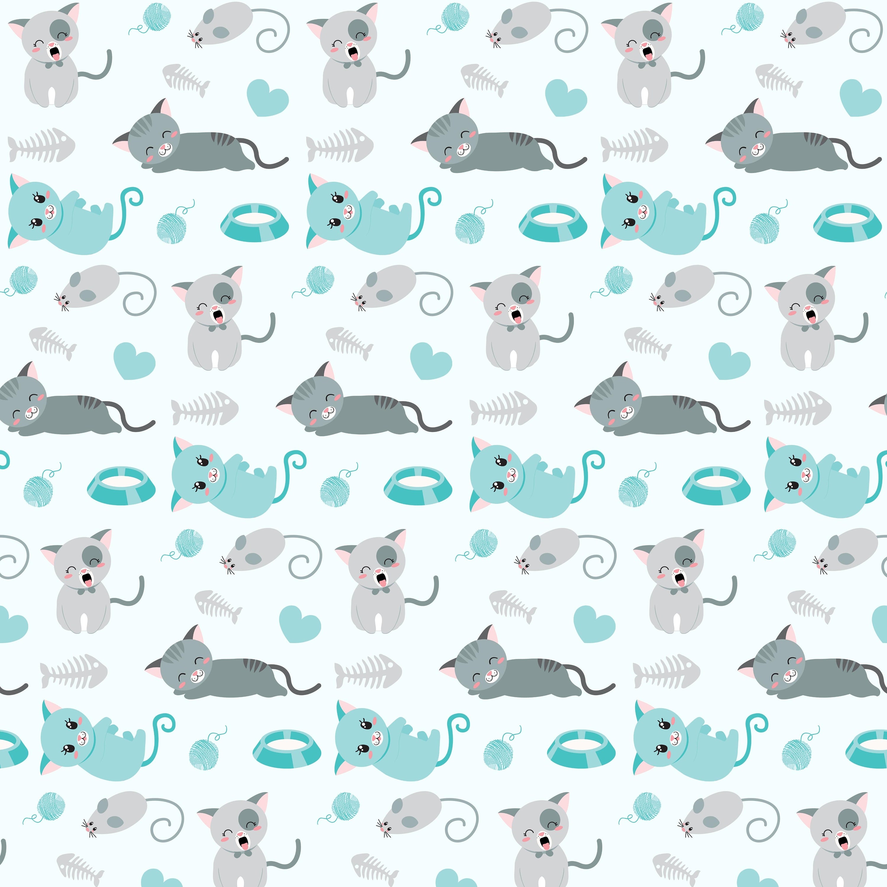 Cats Digital Paper Cute Cats Patterned Paper Scrapbook - Etsy