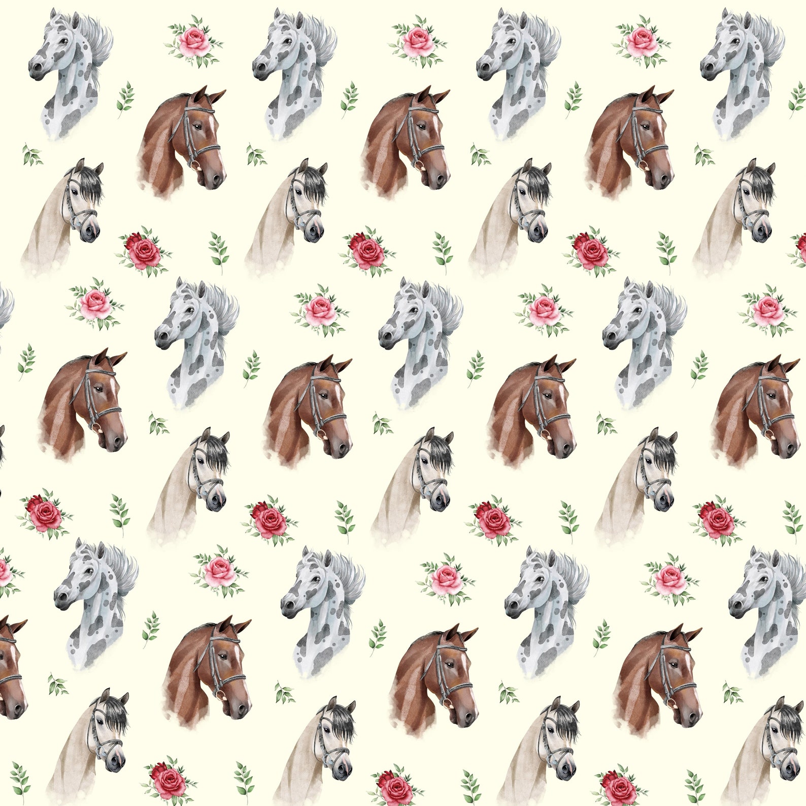 Horses Digital Paper Horse Scrapbooking Paper Junk - Etsy