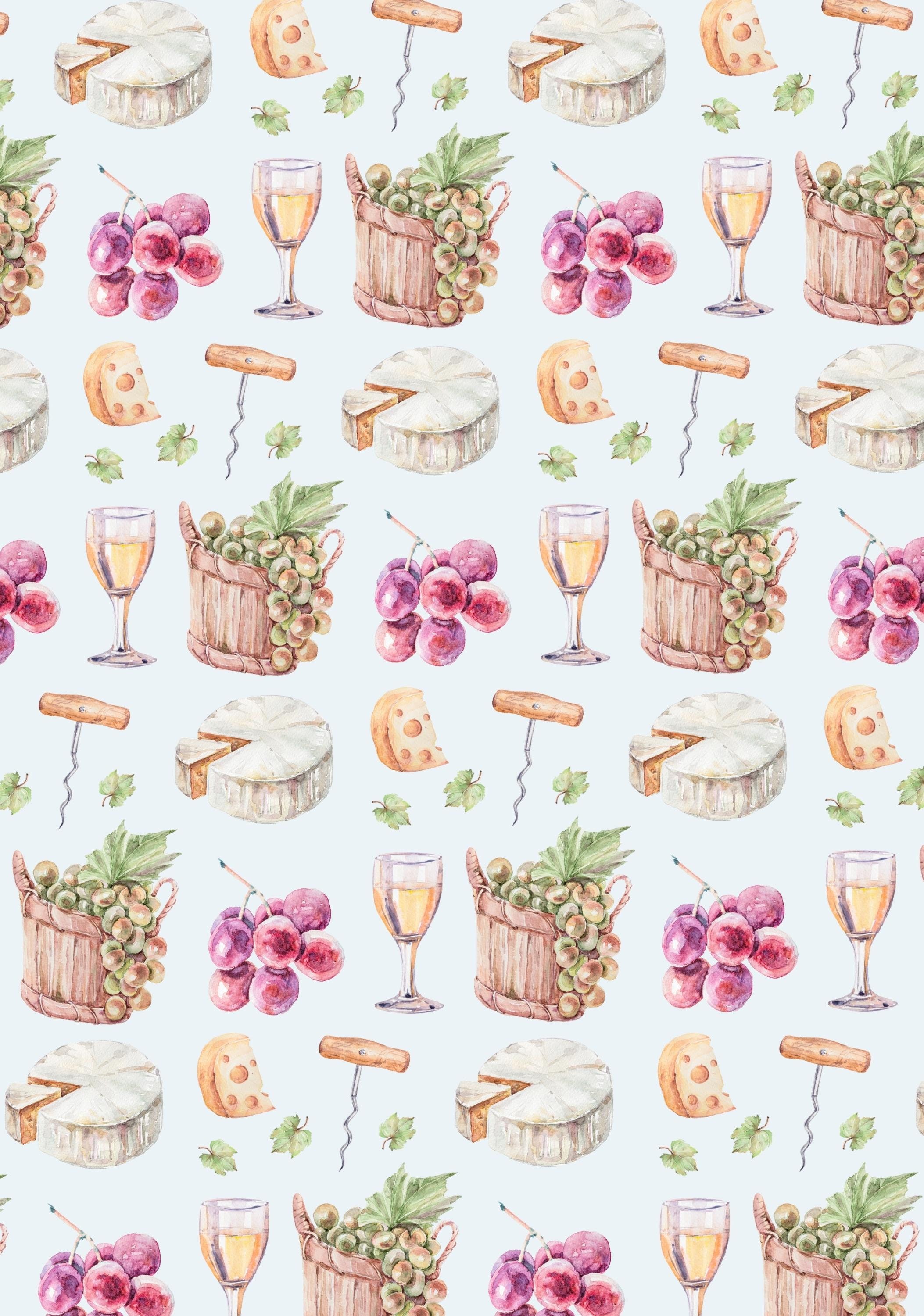 Wine Lovers Digital Paper A4 Size - Etsy