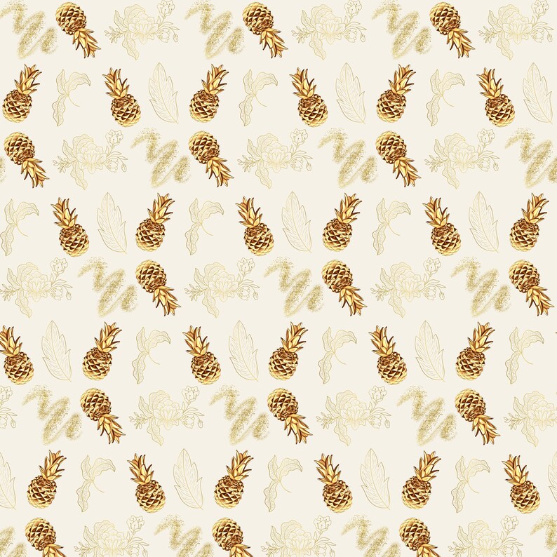 Pineapple Digital Paper - Pineapple Scrapbook Paper, Craft Paper ...