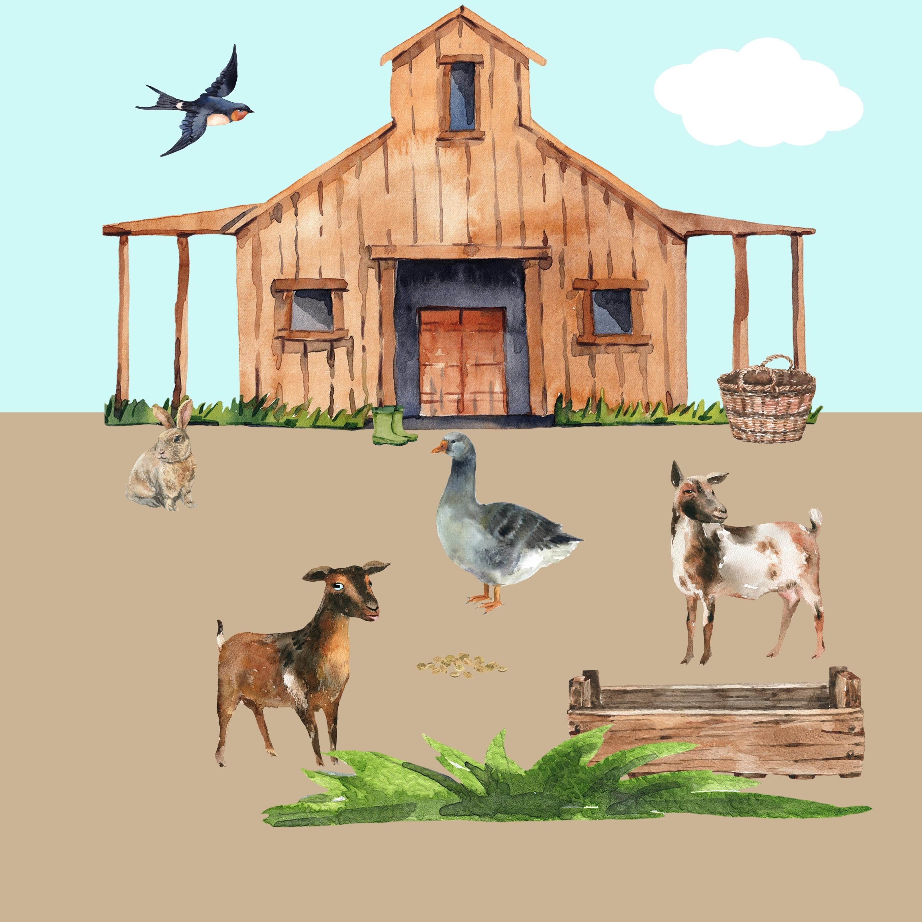 Farm Animals Digital Paper Farm Scrapbooking Paper - Etsy