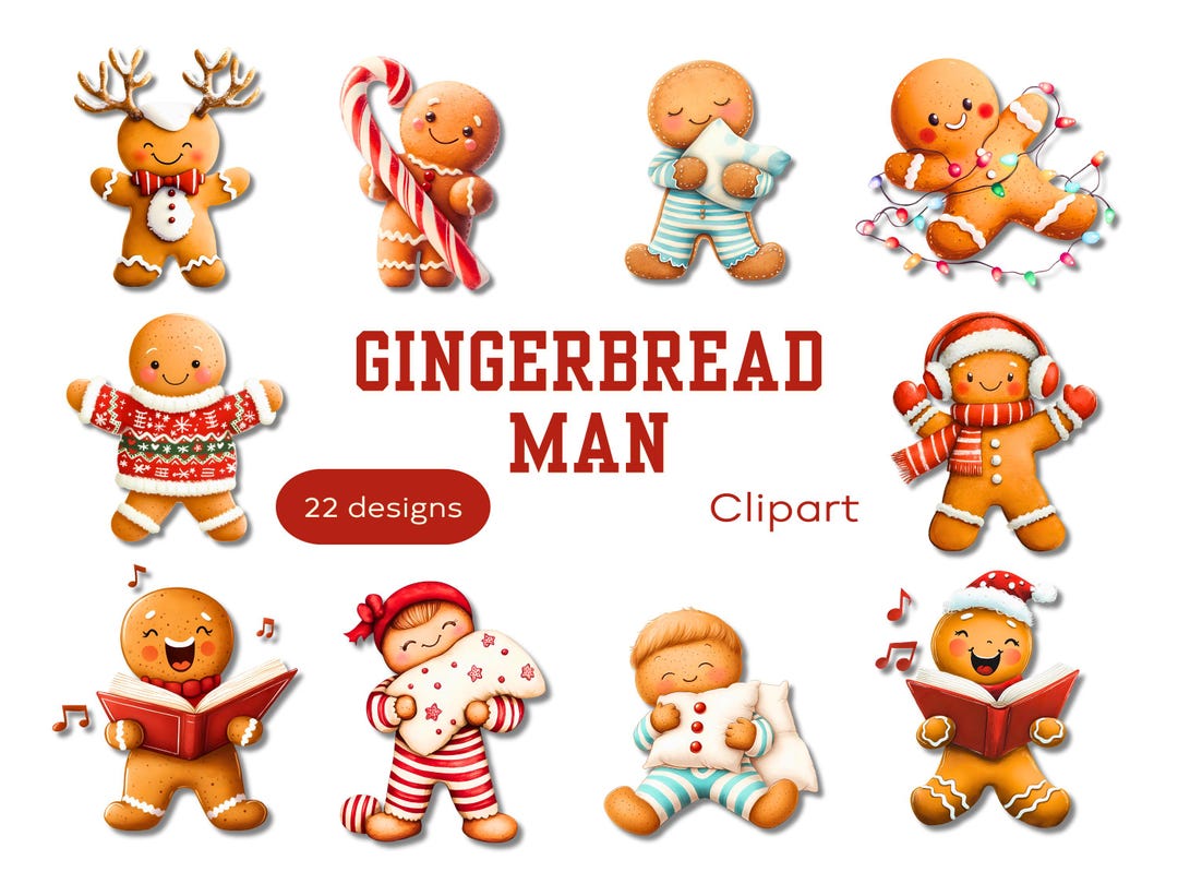 Gingerbread Man Clipart - Cute Gingerbread Man - Adorable Clipart ...