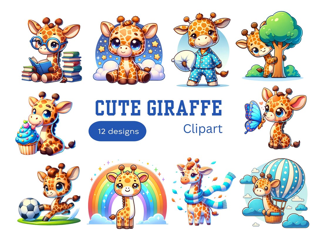Cute Giraffe Clipart - Downloadable Transparent Background Clipart ...