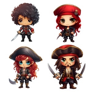 Chibi Pirates Clip Art - Chibis, Pirate, Clipart, Graphics - Etsy