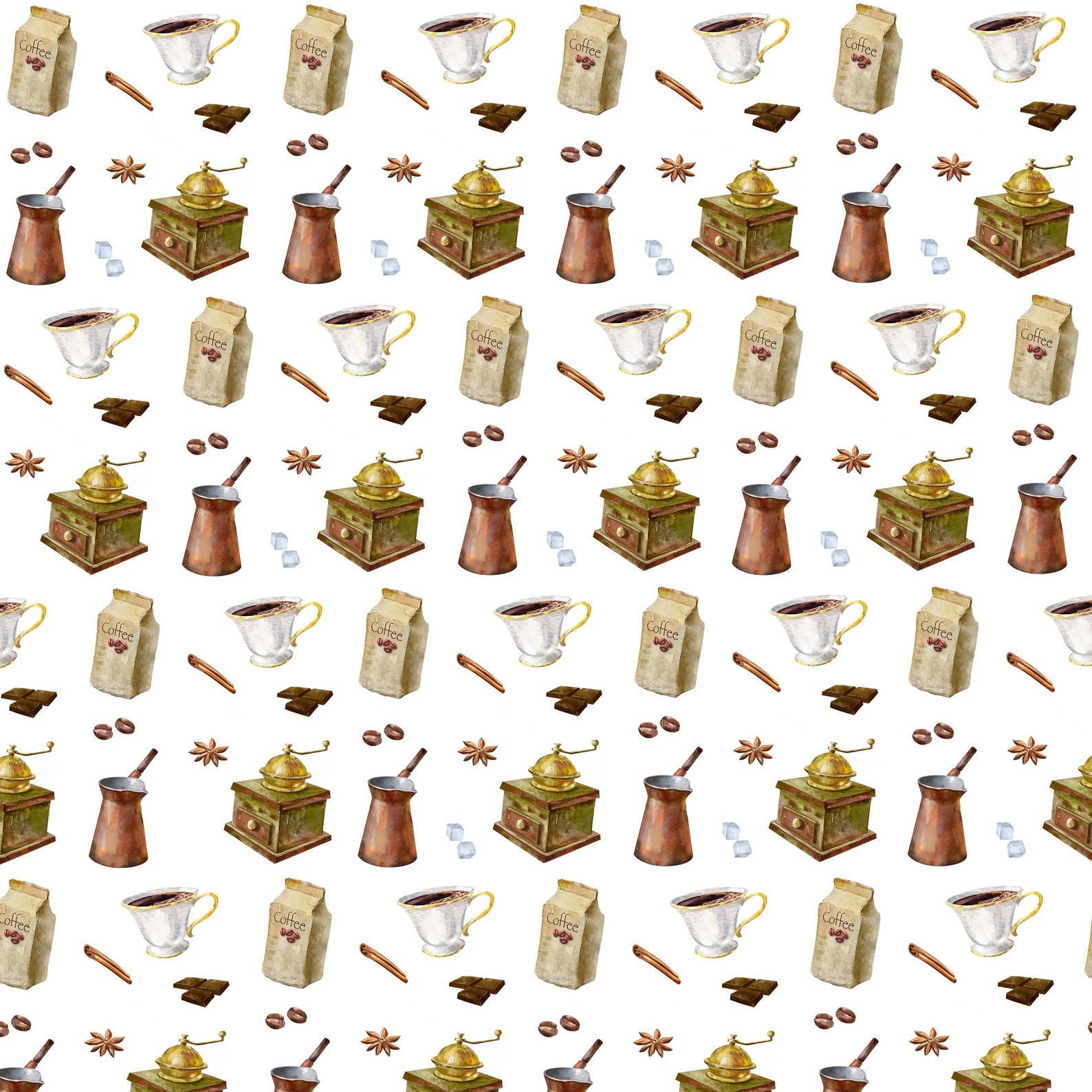 Coffee Digital Paper Scrapbooking Paper Papercrafts Craft - Etsy