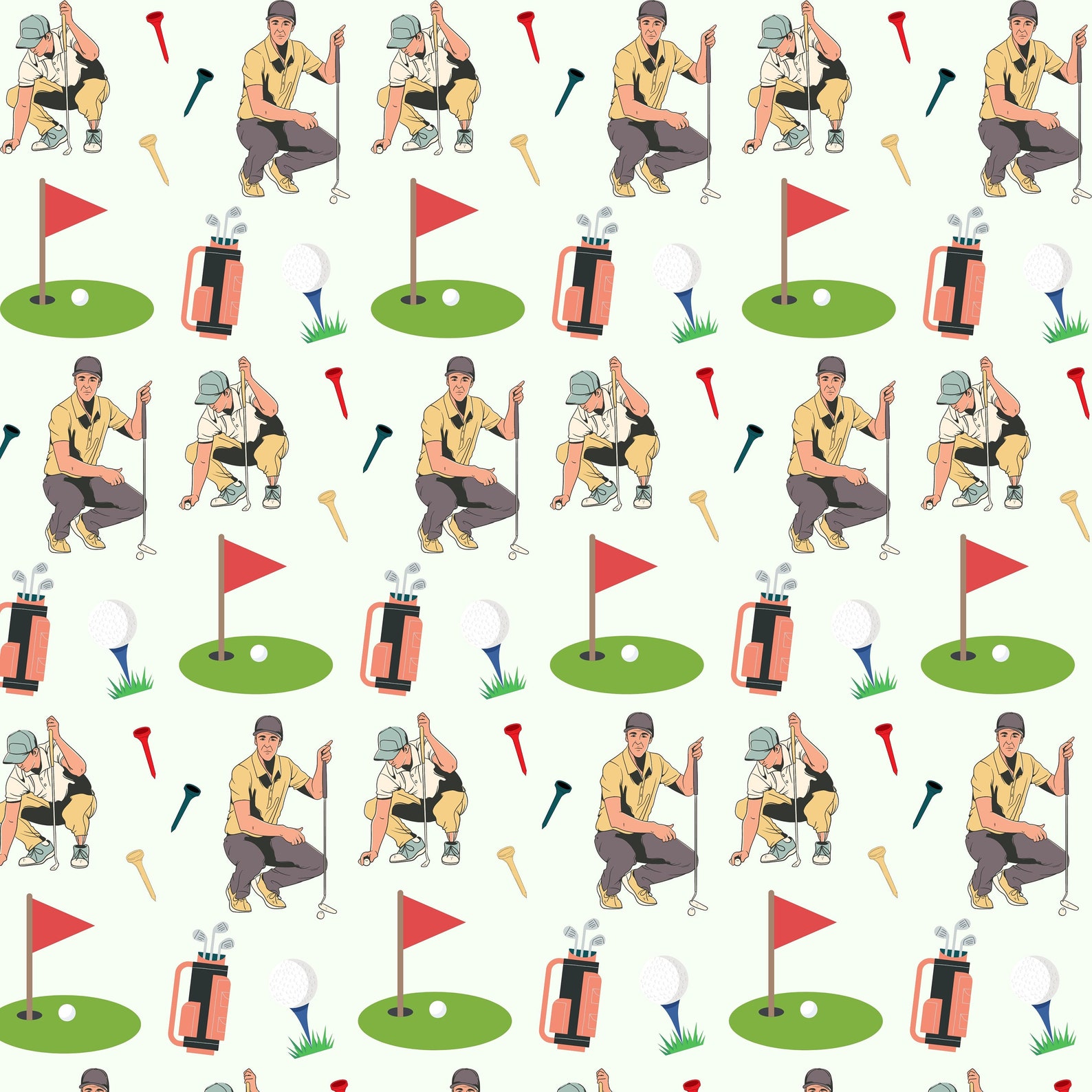 Golf Digital Paper - Golfing Scrapbook Paper, Digital Download ...