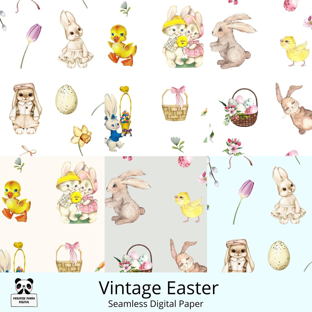 Vintage Easter Seamless Digital Paper - Easter Patterned Craft Paper - Etsy