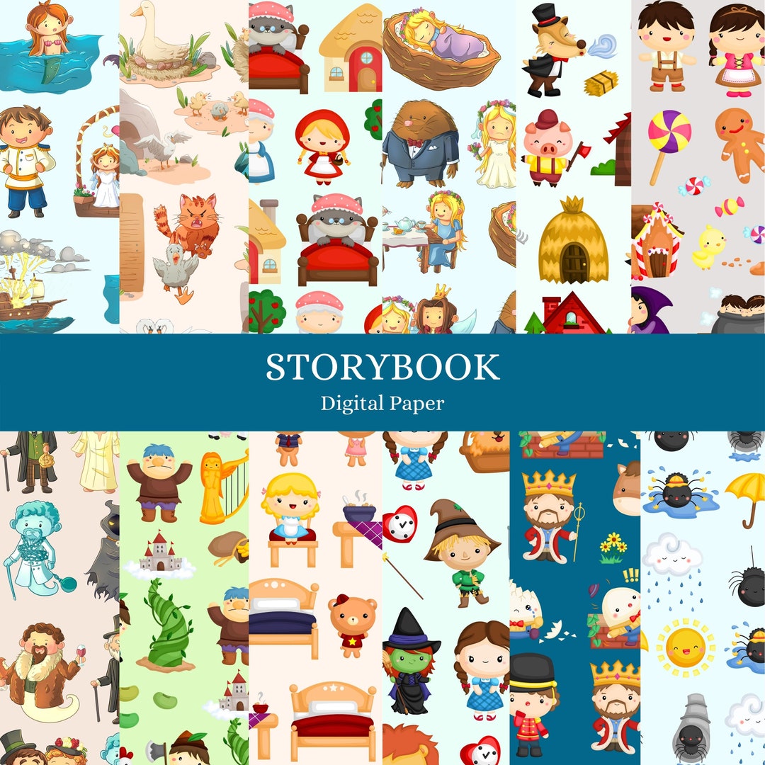 Storybook Digital Paper - Fairy Tale Craft Paper - Etsy