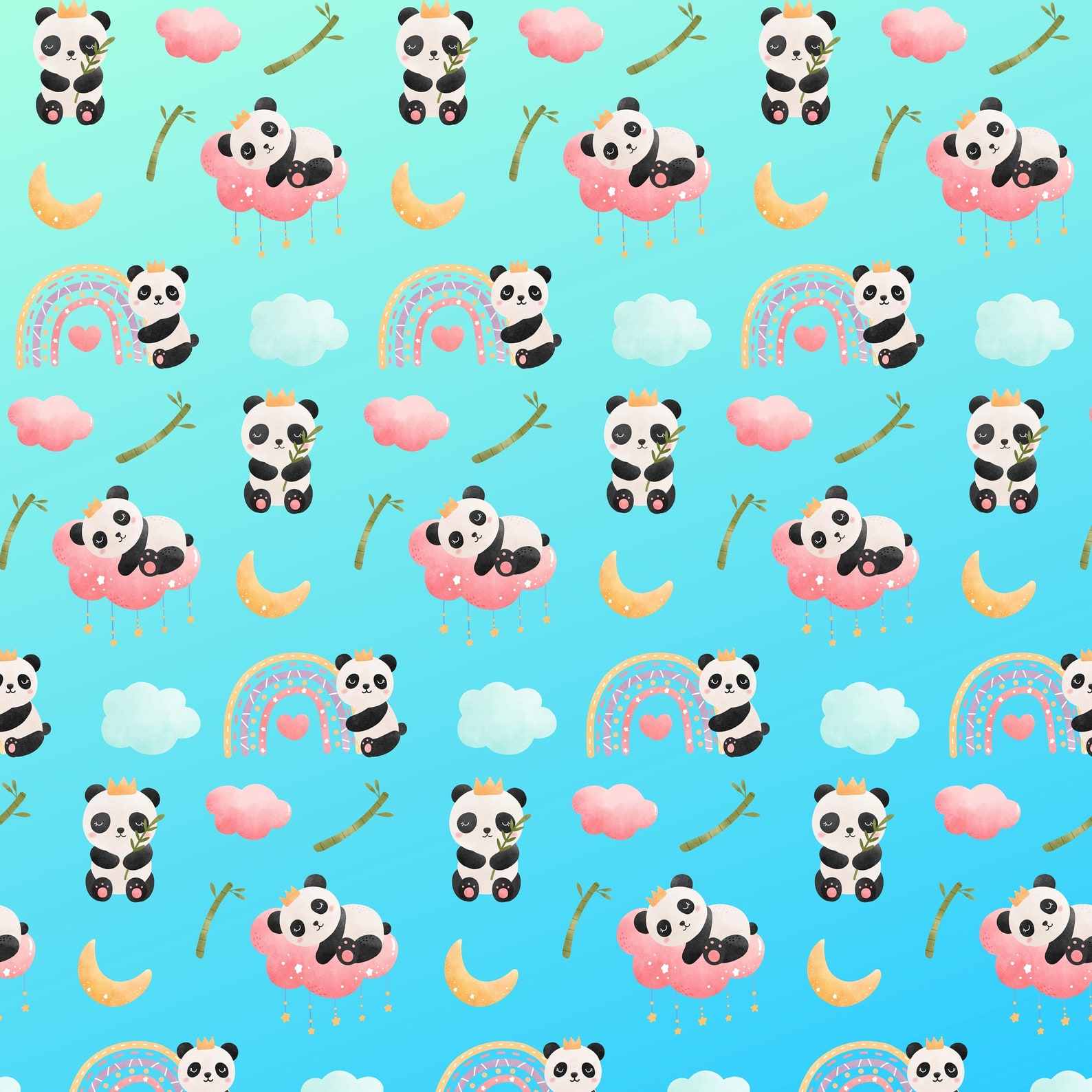 Panda Digital Paper Pandas Scrapbooking Paper, Craft Paper, Junk ...