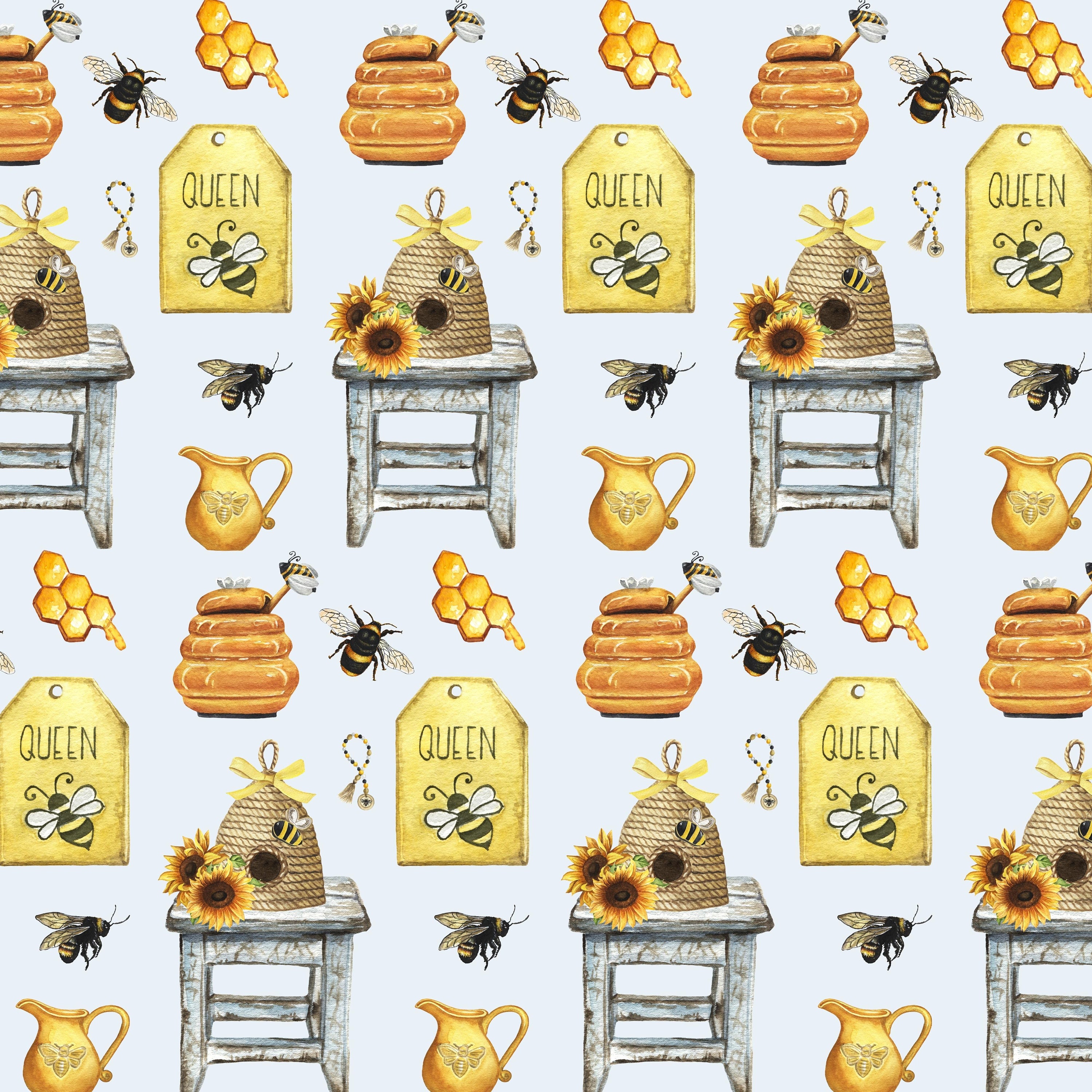 More Bumble Bees Digital Paper Bee Scrapbooking Paper for Papercrafts ...