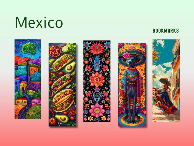 Mexico Bookmarks PNG, Digital Download, Bookmark Sublimation - Etsy