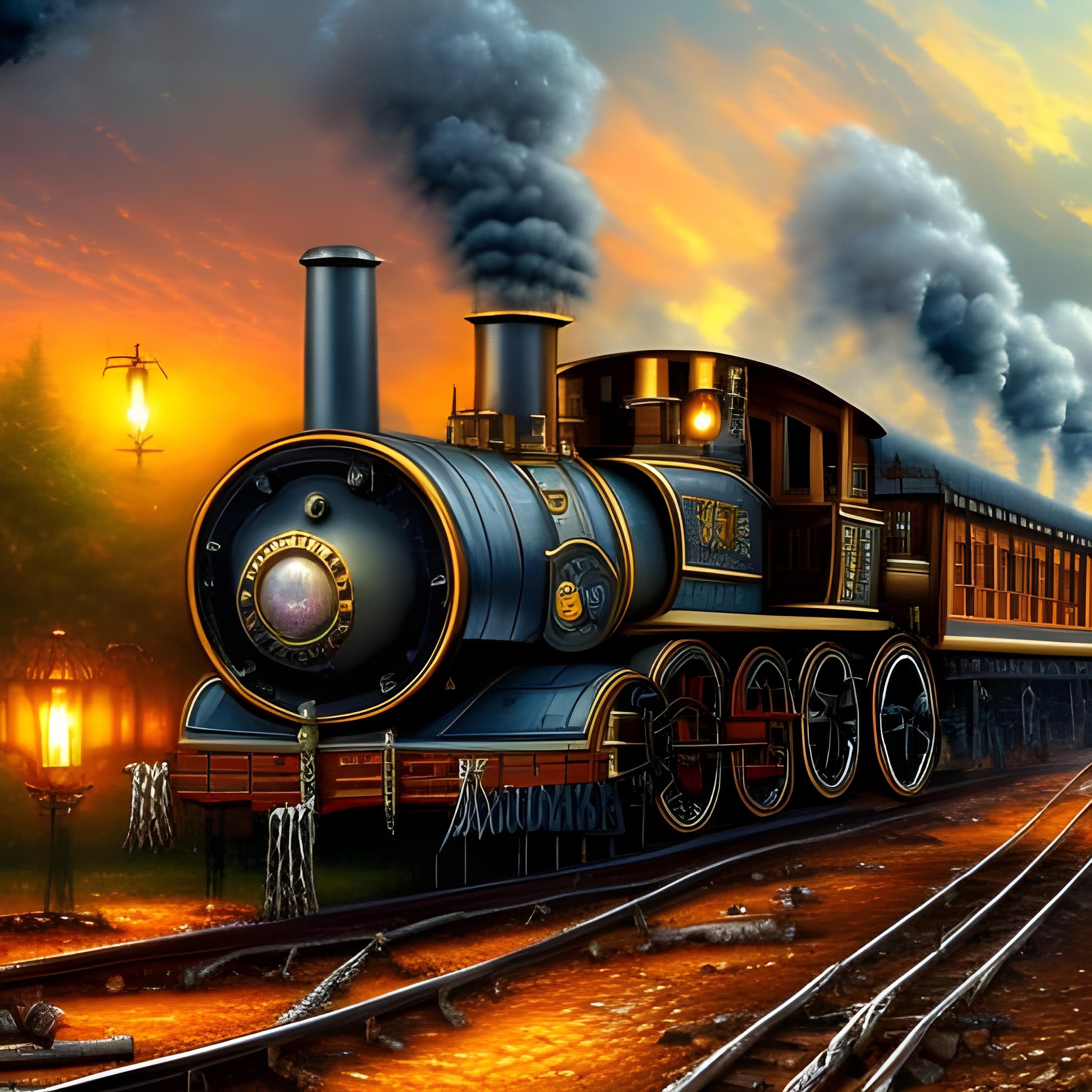 Trains Digital Paper Scrapbooking Paper, Junk Journal, Background, Wall ...