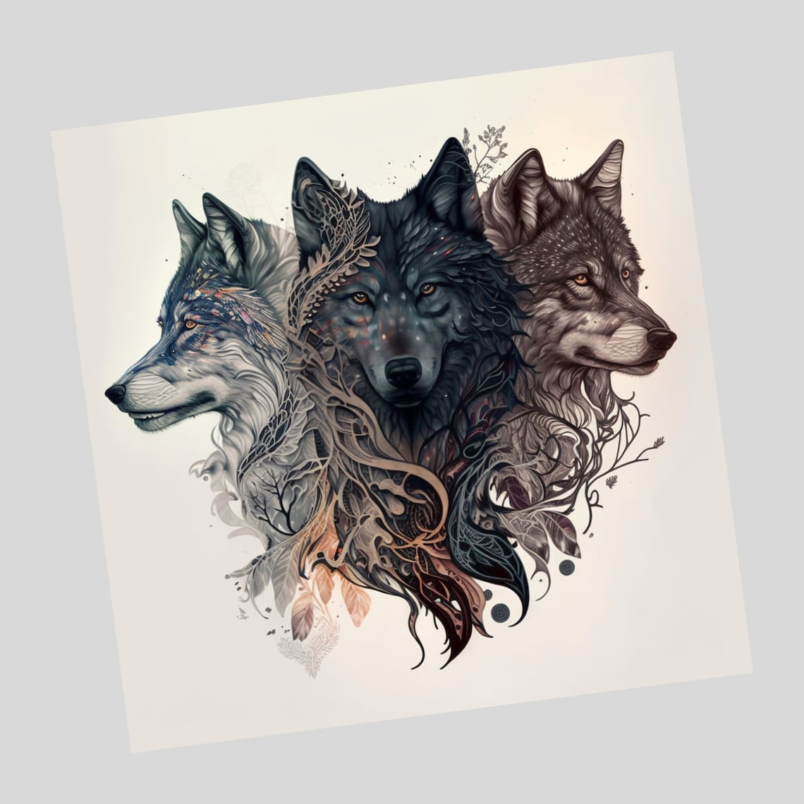 Wolves Wall Art Wolf, Digital Art, AI Art, Poster, Printable, Instant ...