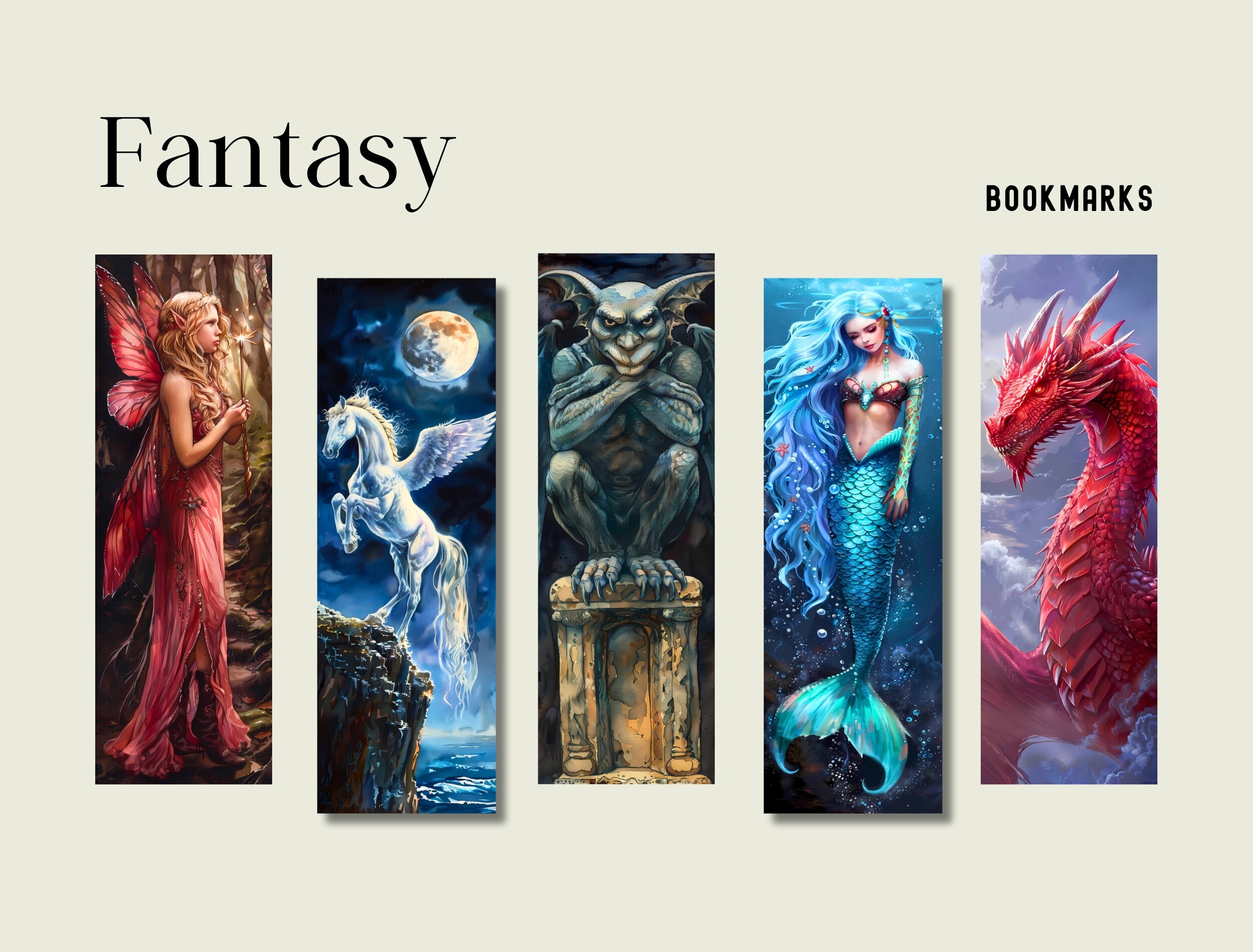 Fantasy Bookmarks - Bookmark PNG, Sublimation, Downloadable Bookmark - Etsy