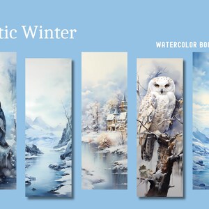 Arctic Watercolor Bookmarks, Bookmark PNG, Winter Sublimation, Arctic ...