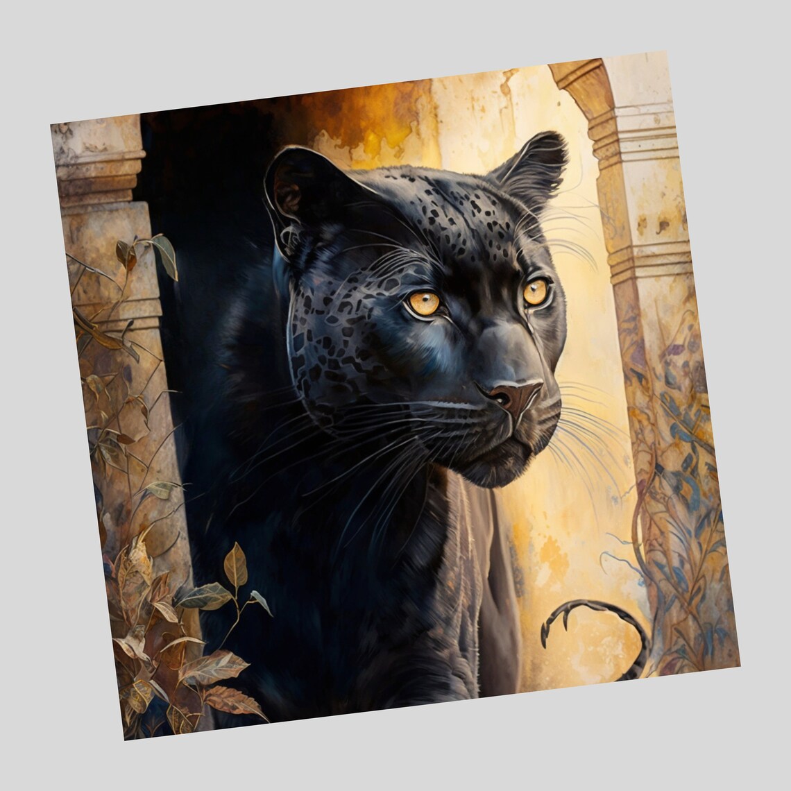 Panther Wall Art black, Wild Cat, Digital Art, AI Art, Poster, Printable, Instant Download, 3 ...