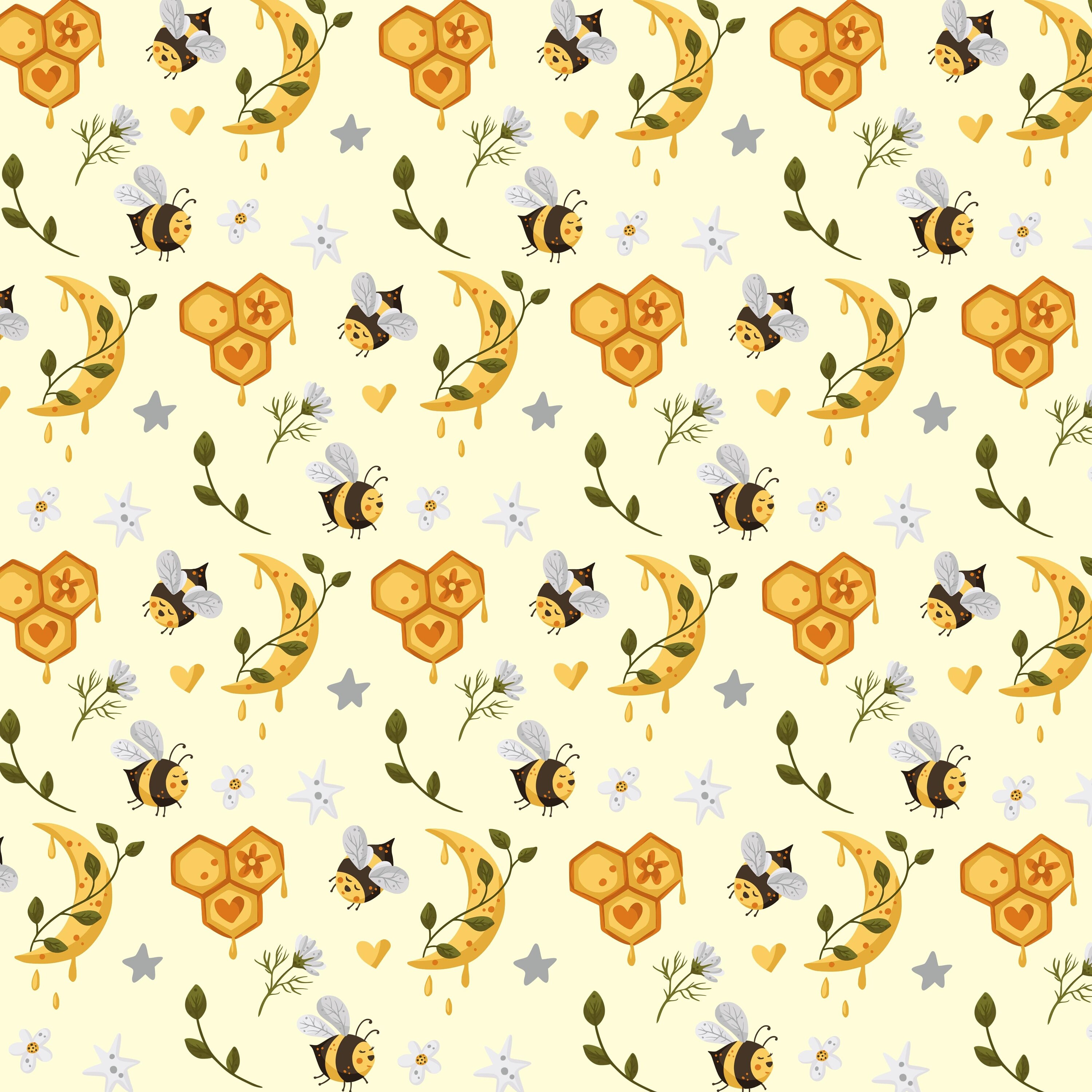 Bumble Bee Digital Paper Bees Scrapbook Paper Pattern - Etsy